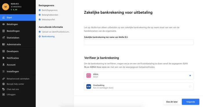 Hoe maak ik een Mollie account aan? | QuickOnline